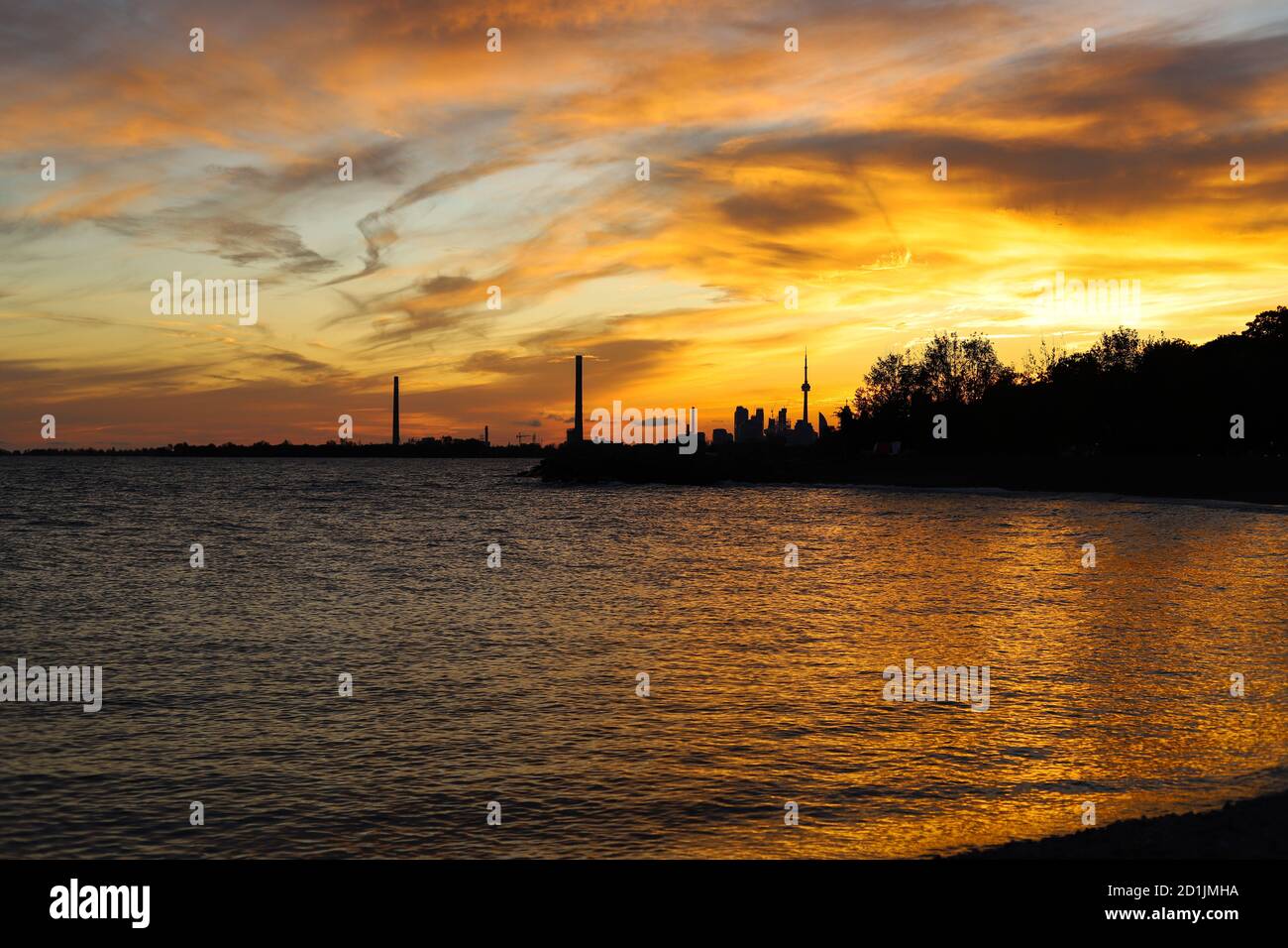 Golden hour sunset in city of Toronto Stock Photo - Alamy