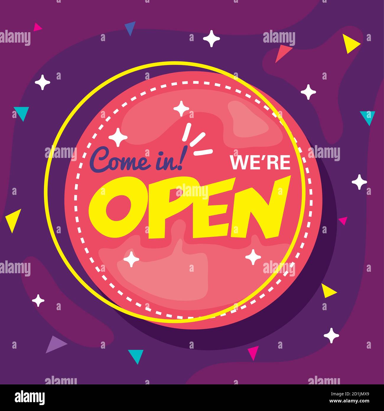 banner, lettering come in we are open Stock Vector Image & Art - Alamy