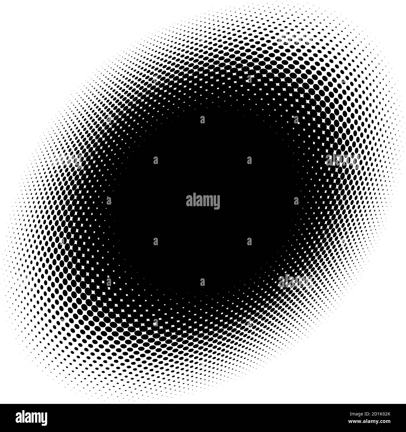 Spherical distortion halftone dots element. Orb, ball deform on bulge ...