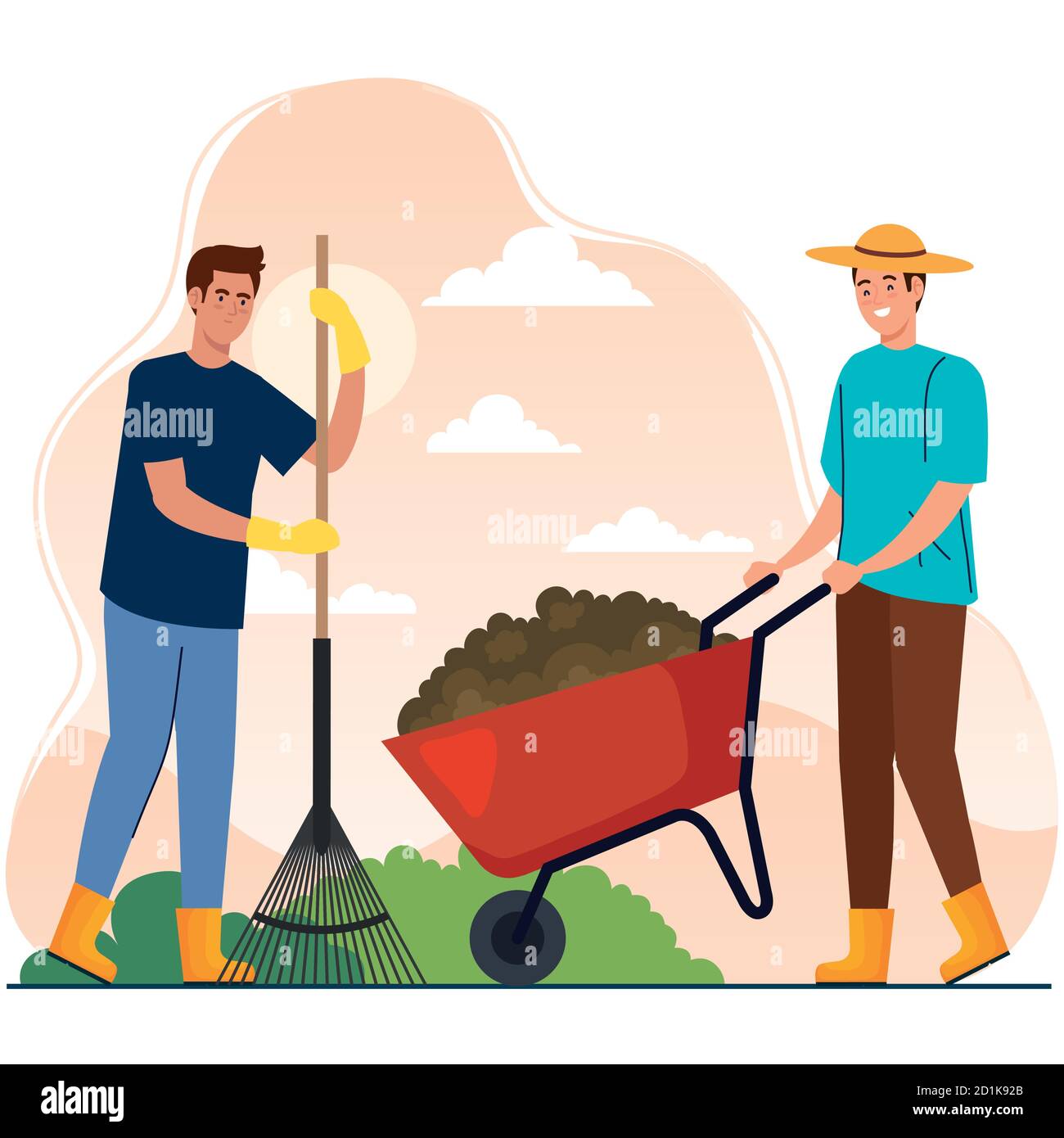 Wheelbarrow And Rake Clipart