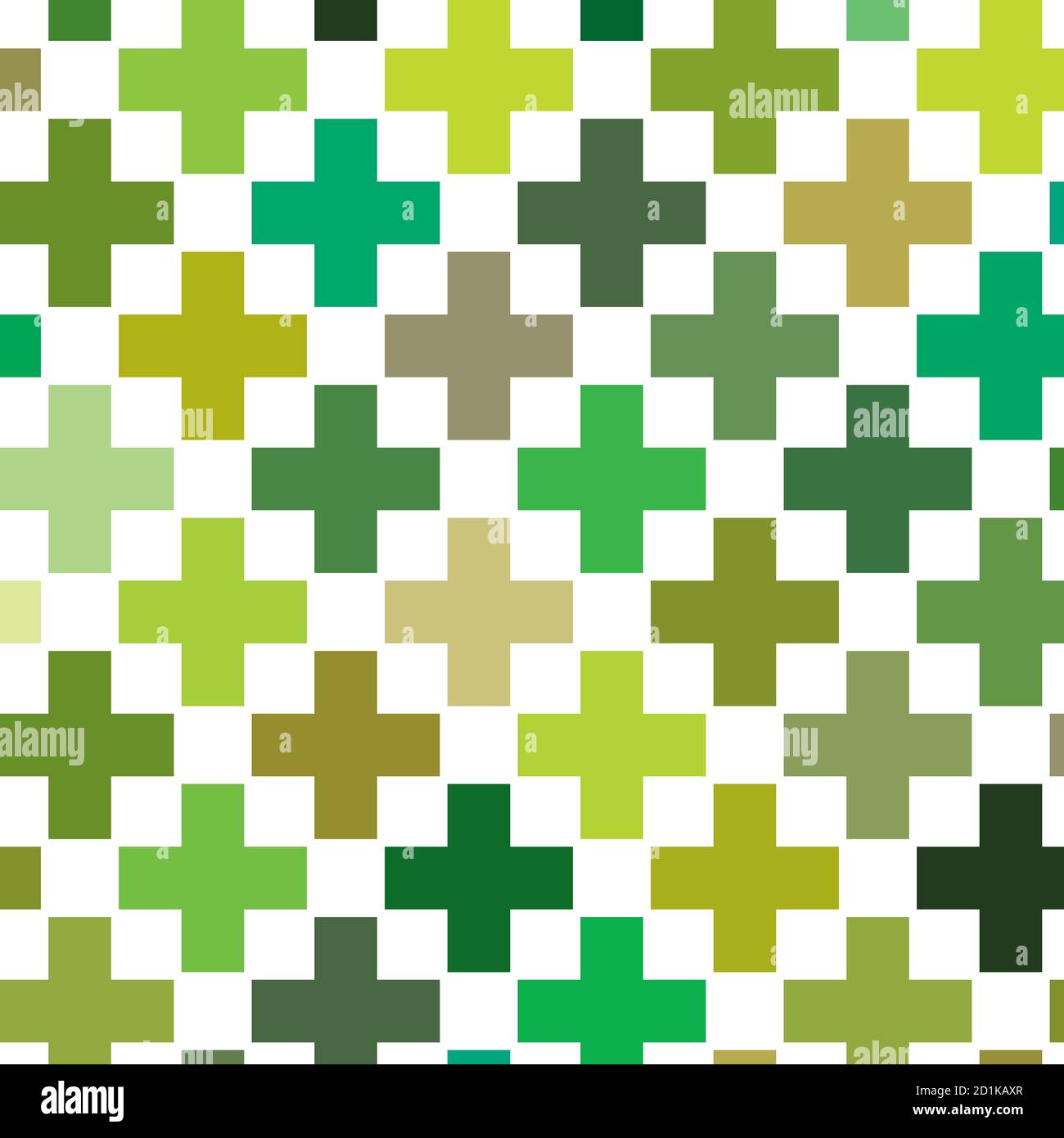 Repeatable green cross sign, mark, symbol for medical, healthcare ...