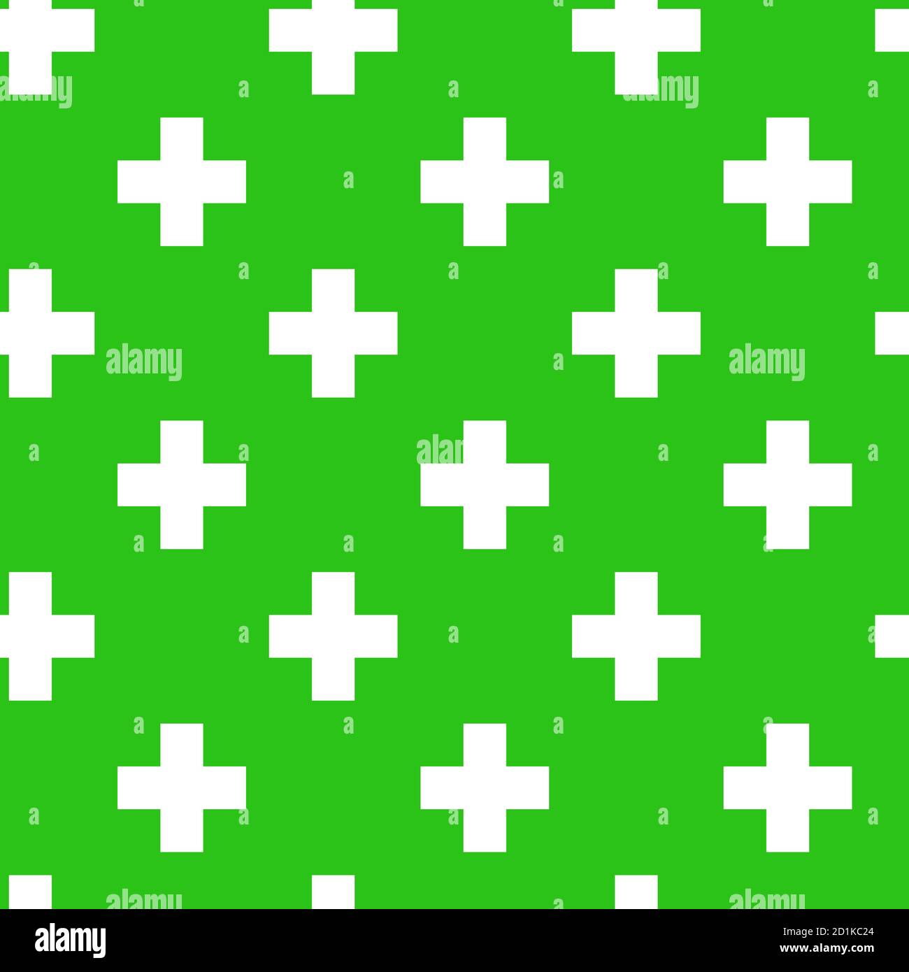 Repeatable green cross sign, mark, symbol for medical, healthcare ...