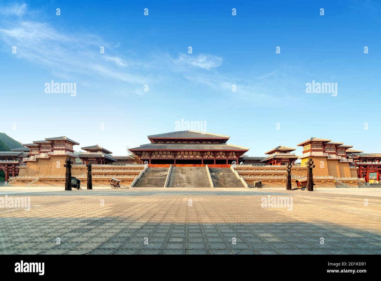 Beautiful summer, Qin and Han ancient city park. China, Guizhou Stock ...
