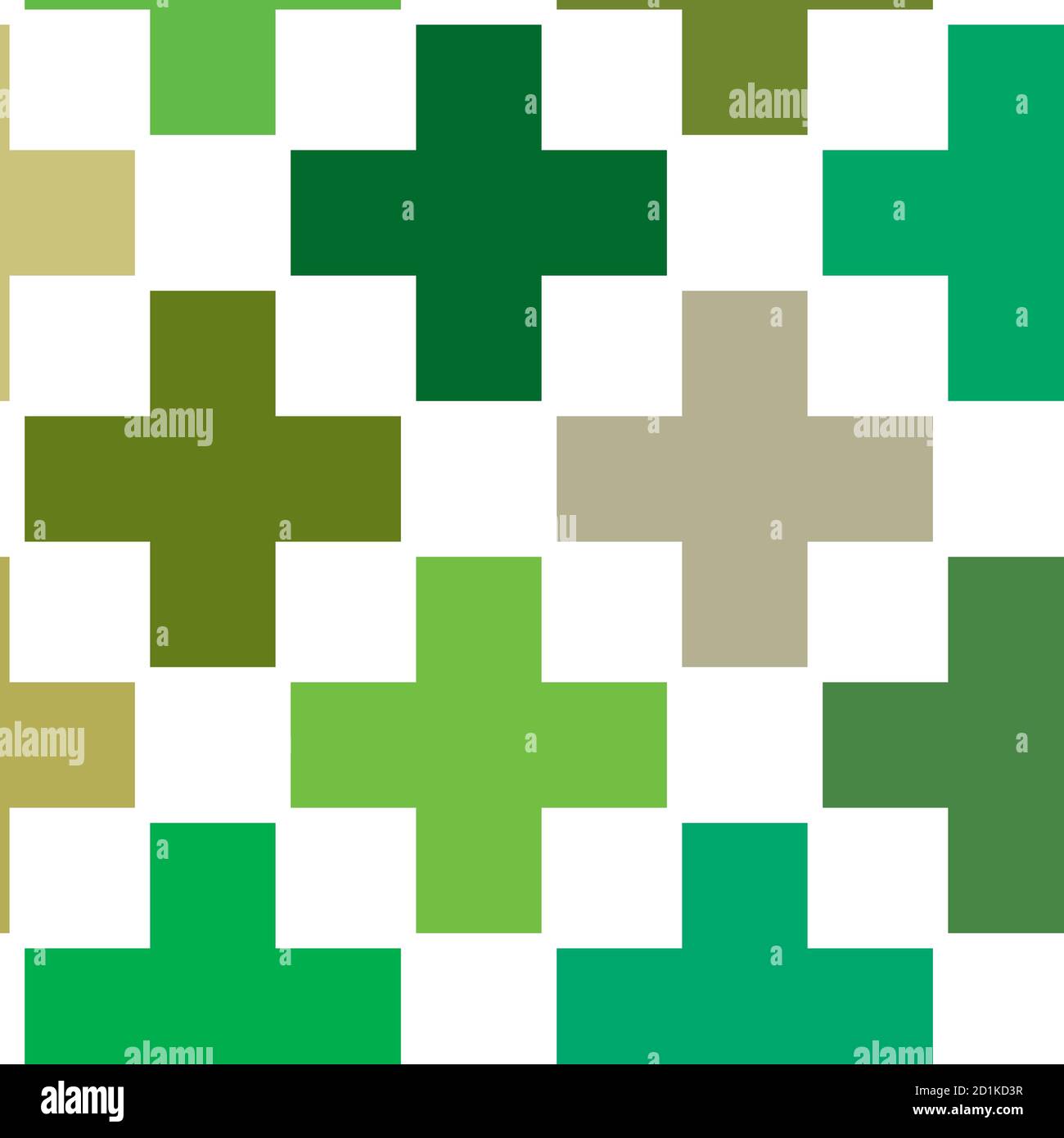 Repeatable green cross sign, mark, symbol for medical, healthcare ...