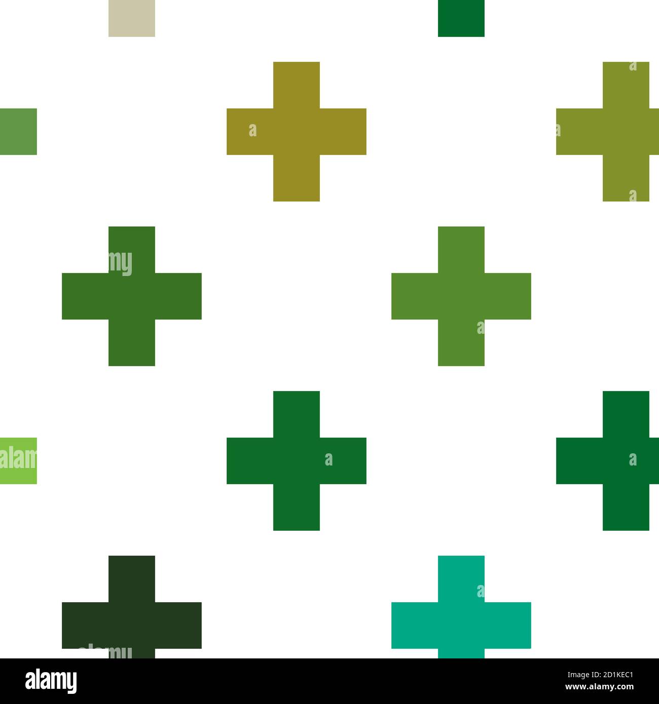 Repeatable green cross sign, mark, symbol for medical, healthcare ...