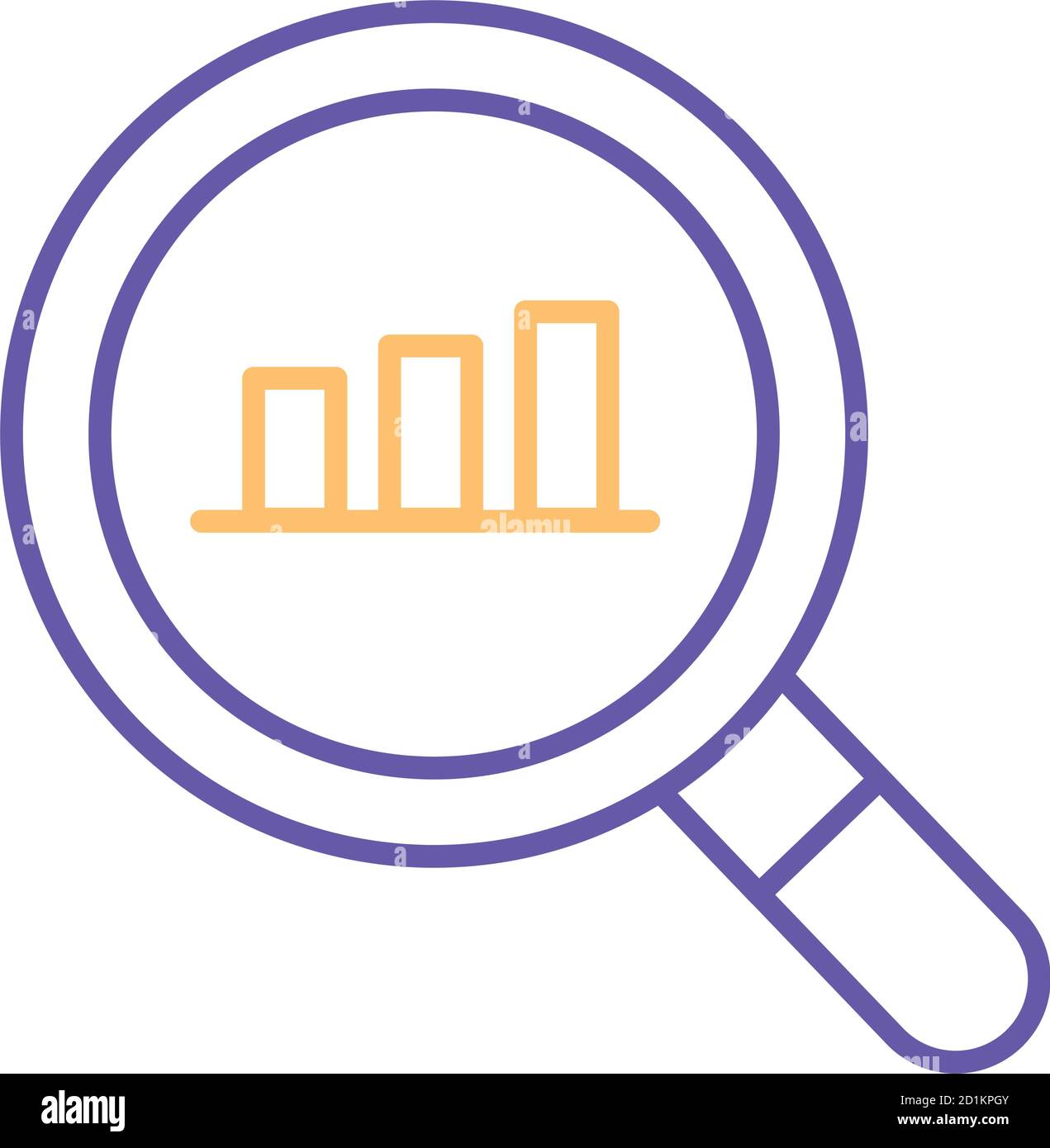 bars chart in lupe line style icon vector design Stock Vector Image ...