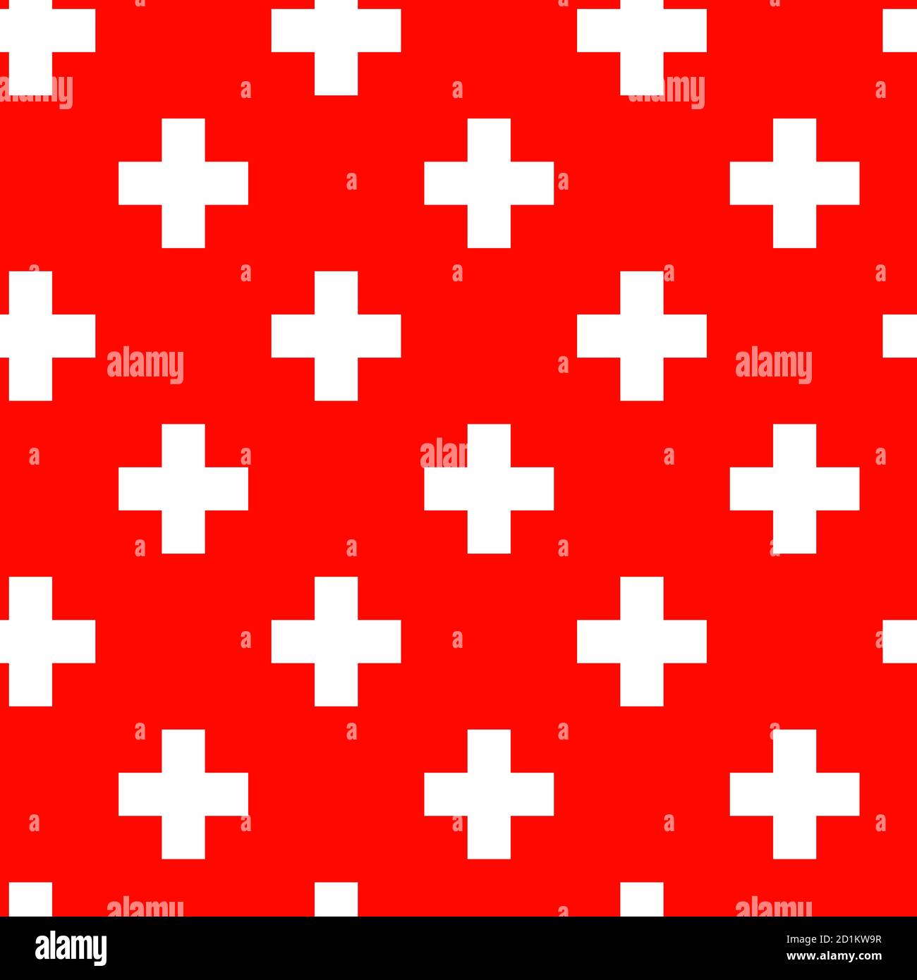 Repeatable white cross sign, mark over red for medical, healthcare ...