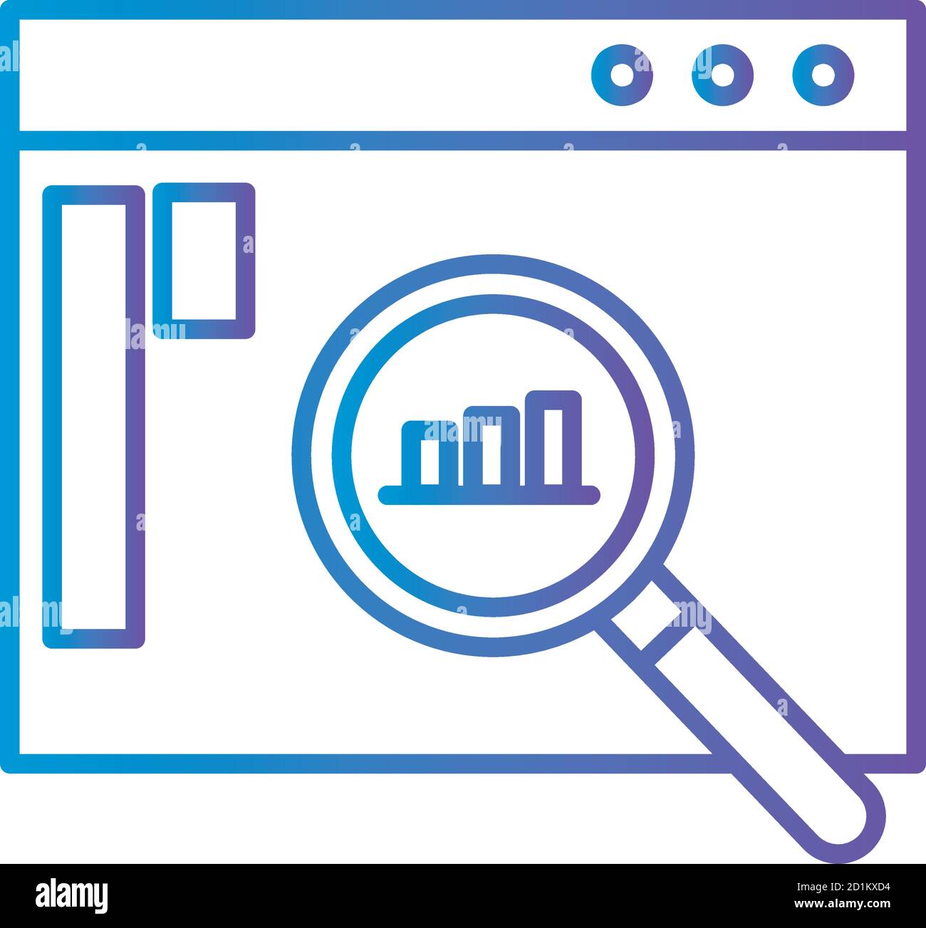 bars chart in lupe on website gradient style icon vector design Stock Vector Image & Art - Alamy