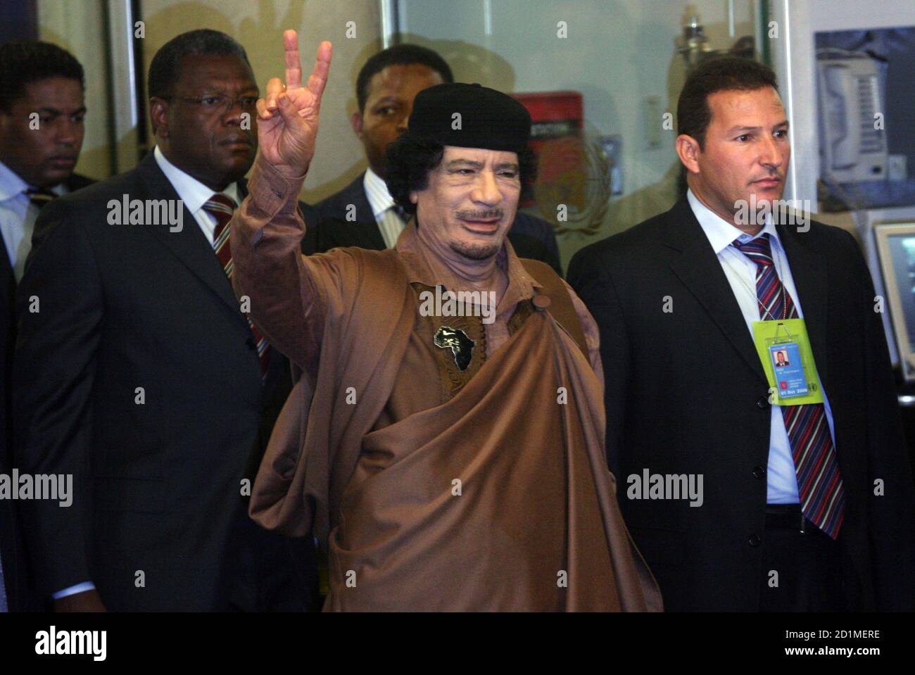 Libyan leader muammar gaddafi arrives hi-res stock photography and ...