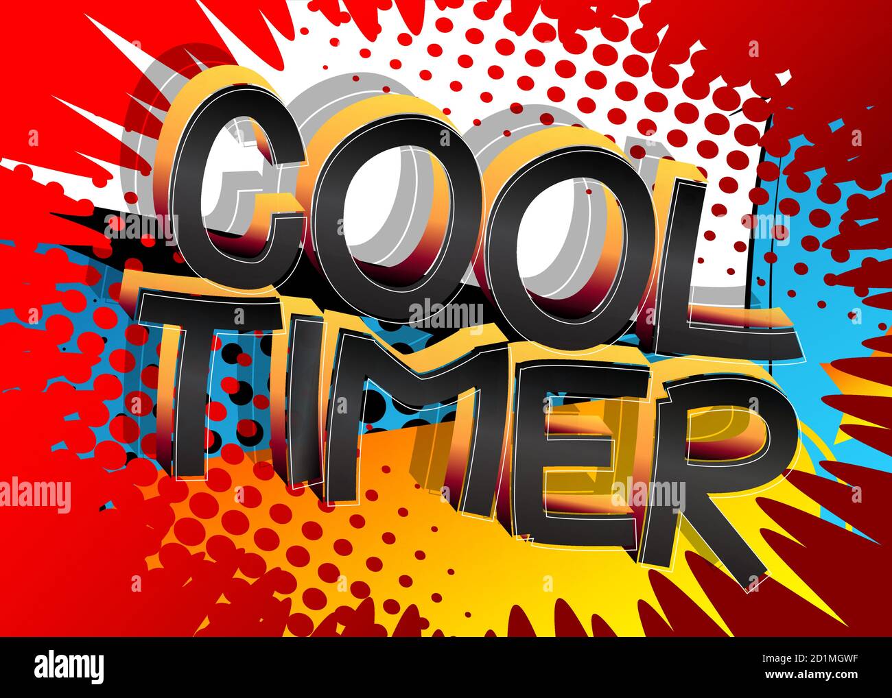 Cool Timer Comic book style cartoon words on abstract comics background ...