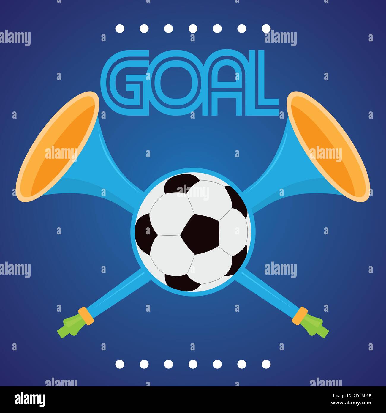 Goal celebration poster with a trumpet - Vector Stock Vector Image ...