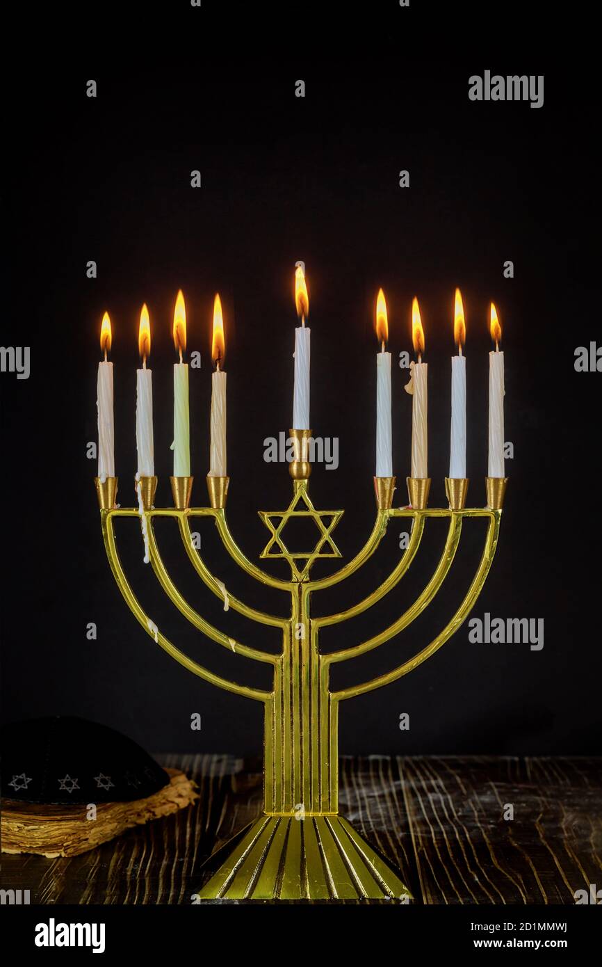 Traditional Menorah With Candles