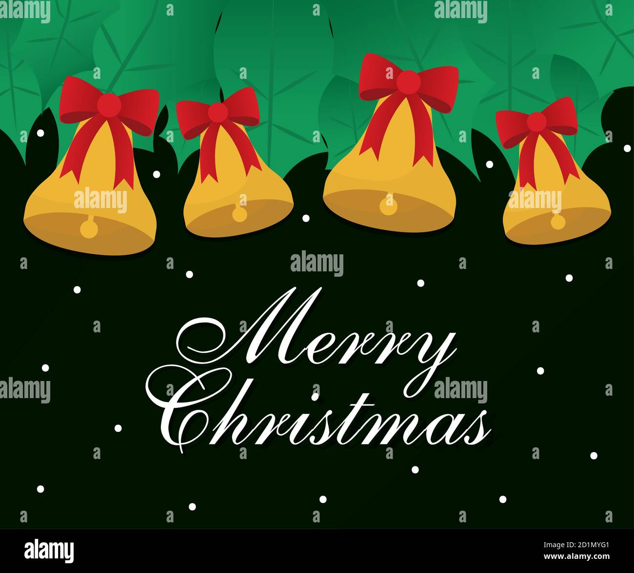 merry christmas bells with bowties vector design Stock Vector Image ...
