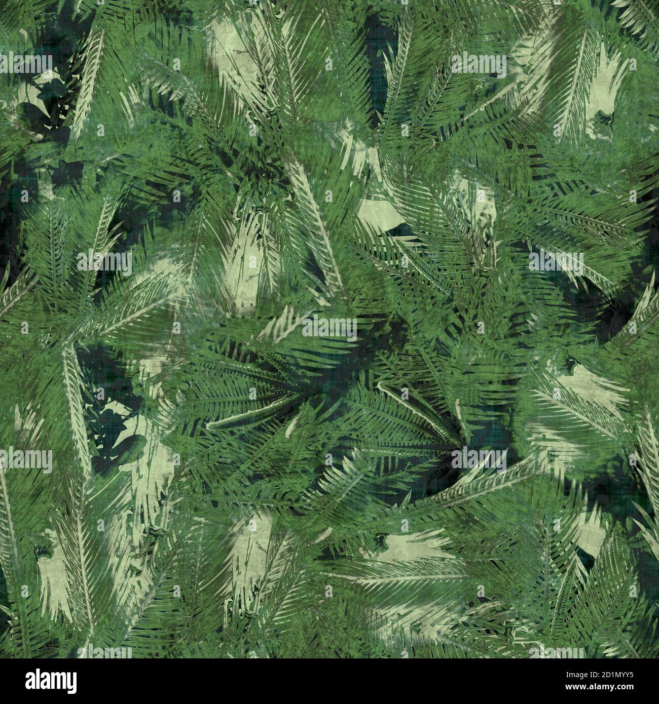 Green tropical palm tree leaves seamless pattern Stock Photo - Alamy