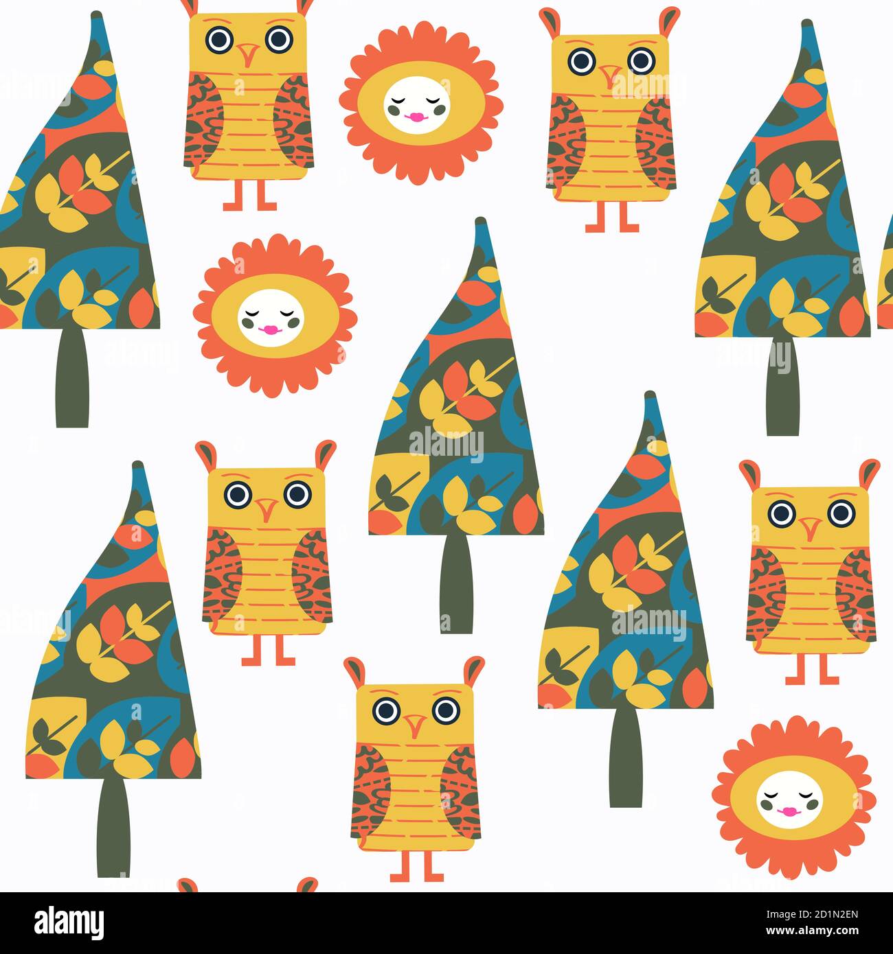 Abstract owls vector seamless pattern, It is located in swatch menu ...