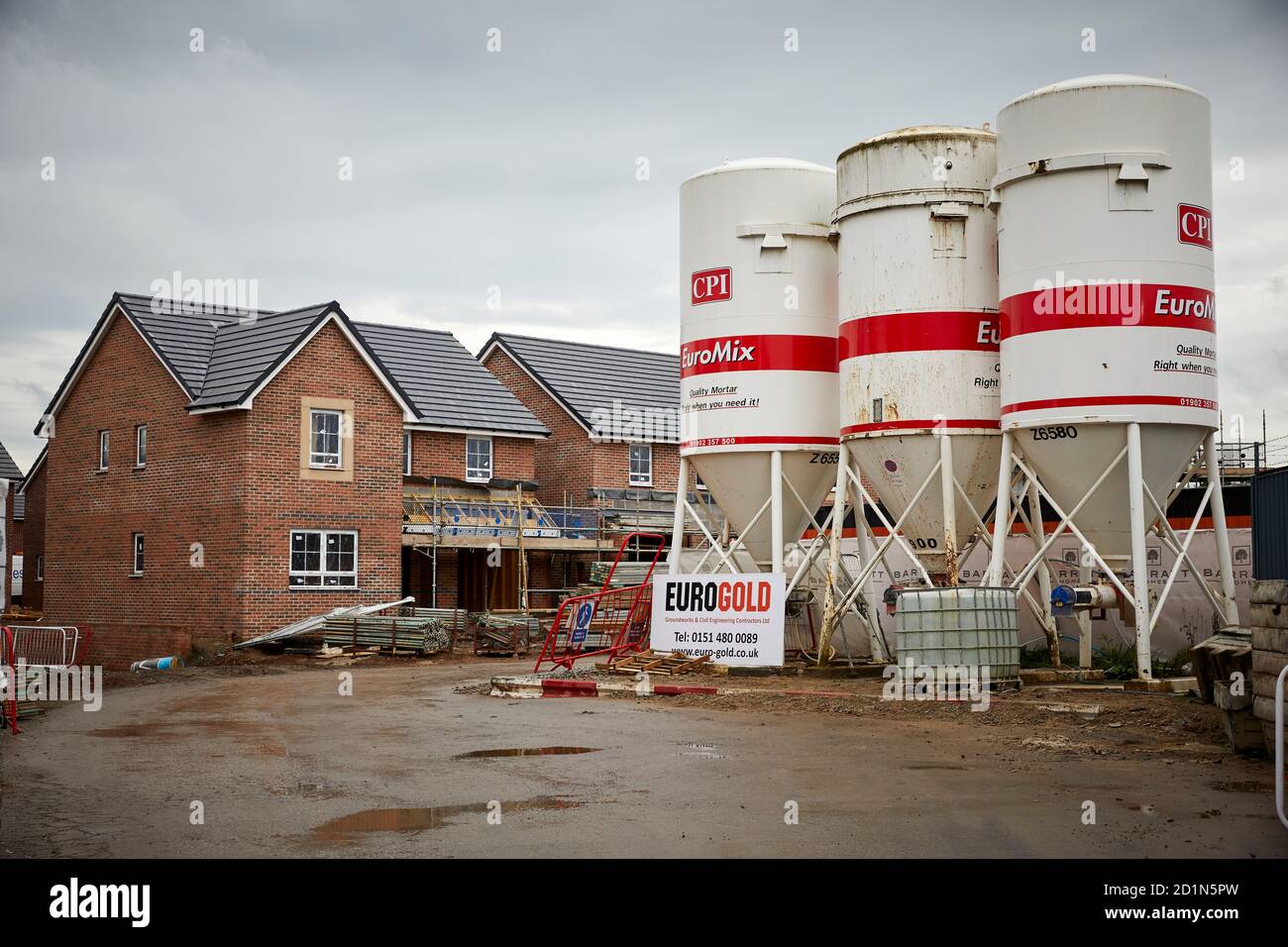 Cement mortar CPI Euromix Silo Mixing Station on a new build building ...