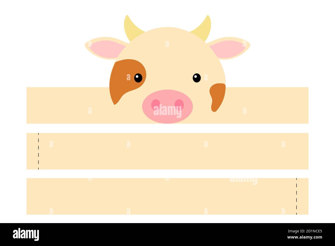 Printable cow paper hat. Party crown die cut template for birthday ...