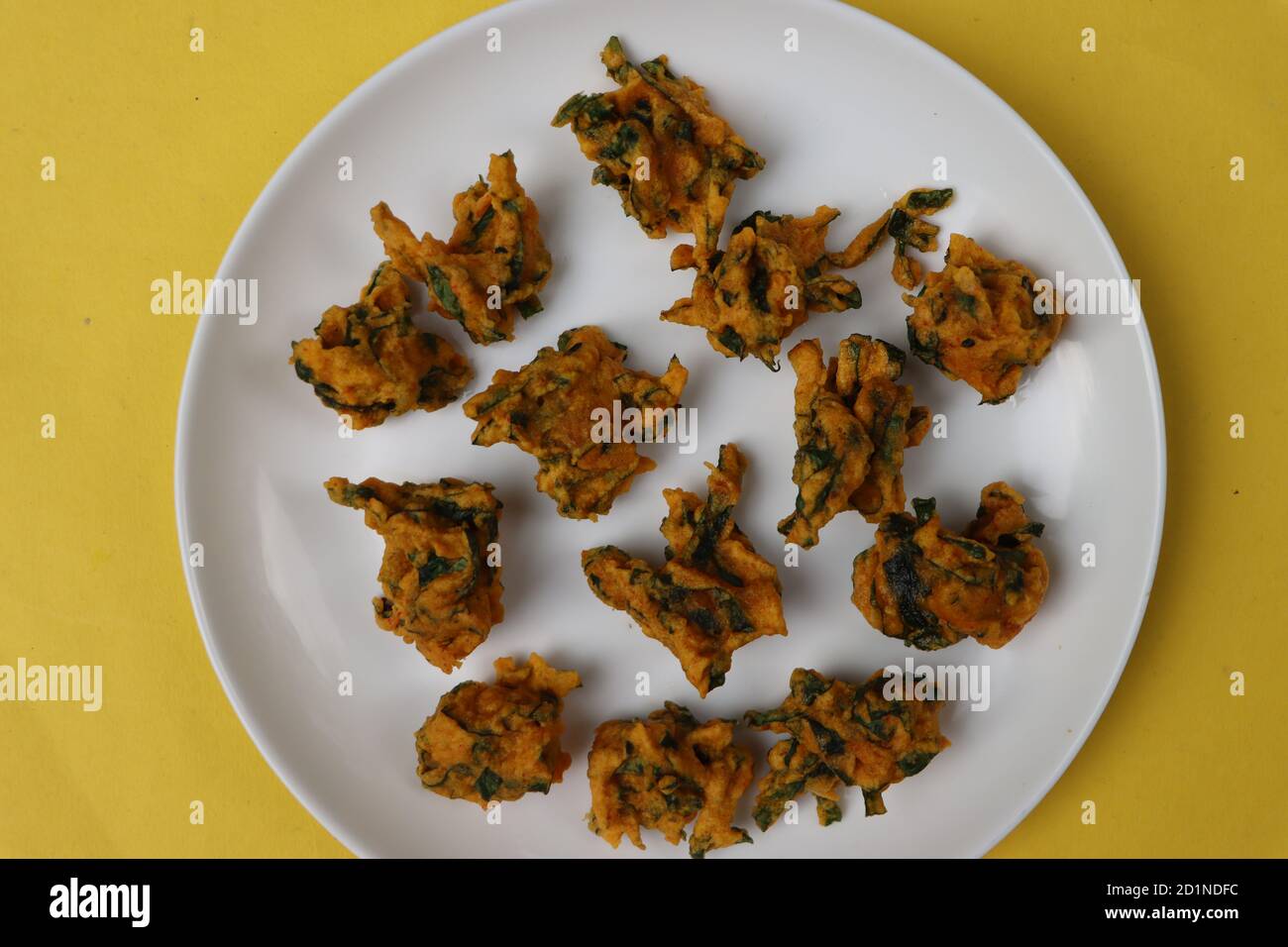 Colocasia leaves fritters, pakora or pakoda, Indian snack, starter or ...