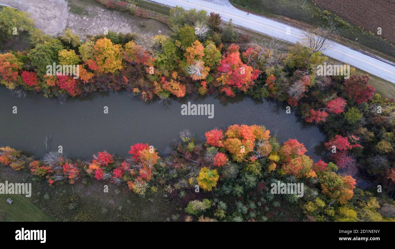 Oct 5 2020 - Sharon Creek Conservation Area - Aerial 2020 Stock Photo ...