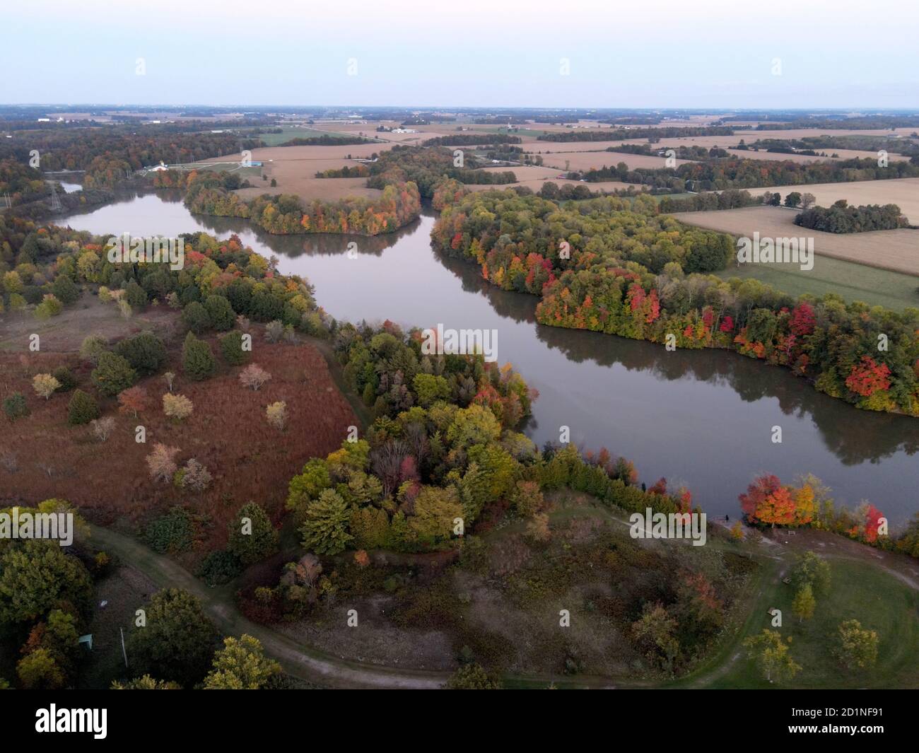 Oct 5 2020 - Sharon Creek Conservation Area - Aerial 2020 Stock Photo ...