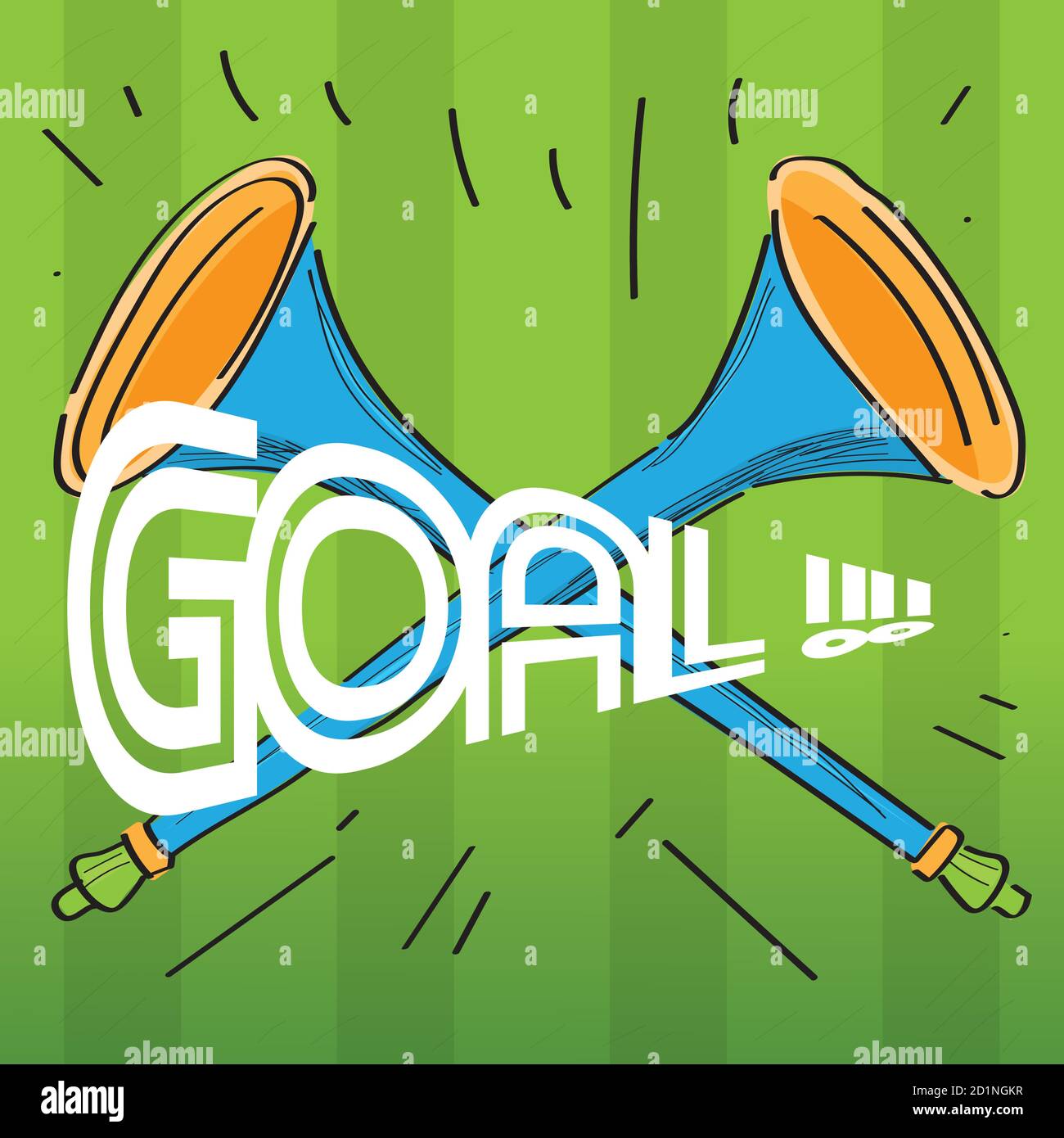 Goal celebration poster with a trumpet - Vector Stock Vector Image ...