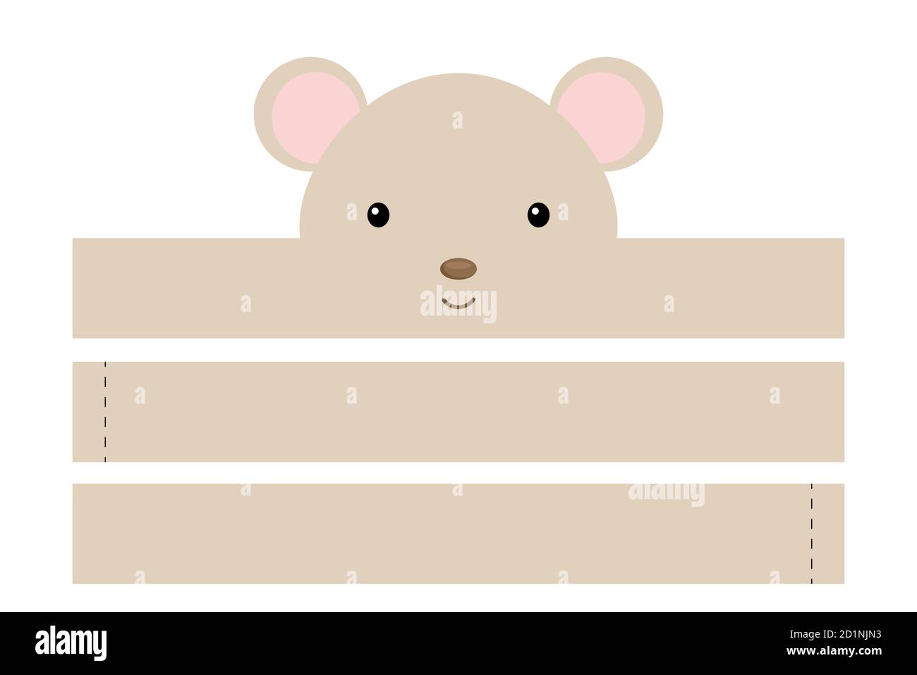 Printable mouse paper hat. Party crown die cut template for birthday ...