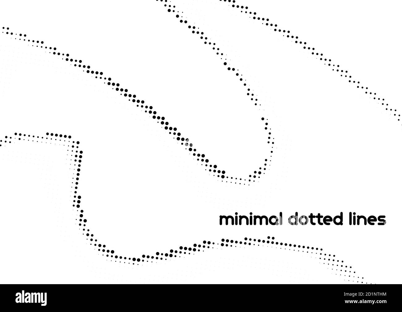Abstract minimal dotted curved lines with halftone effect. Black and ...