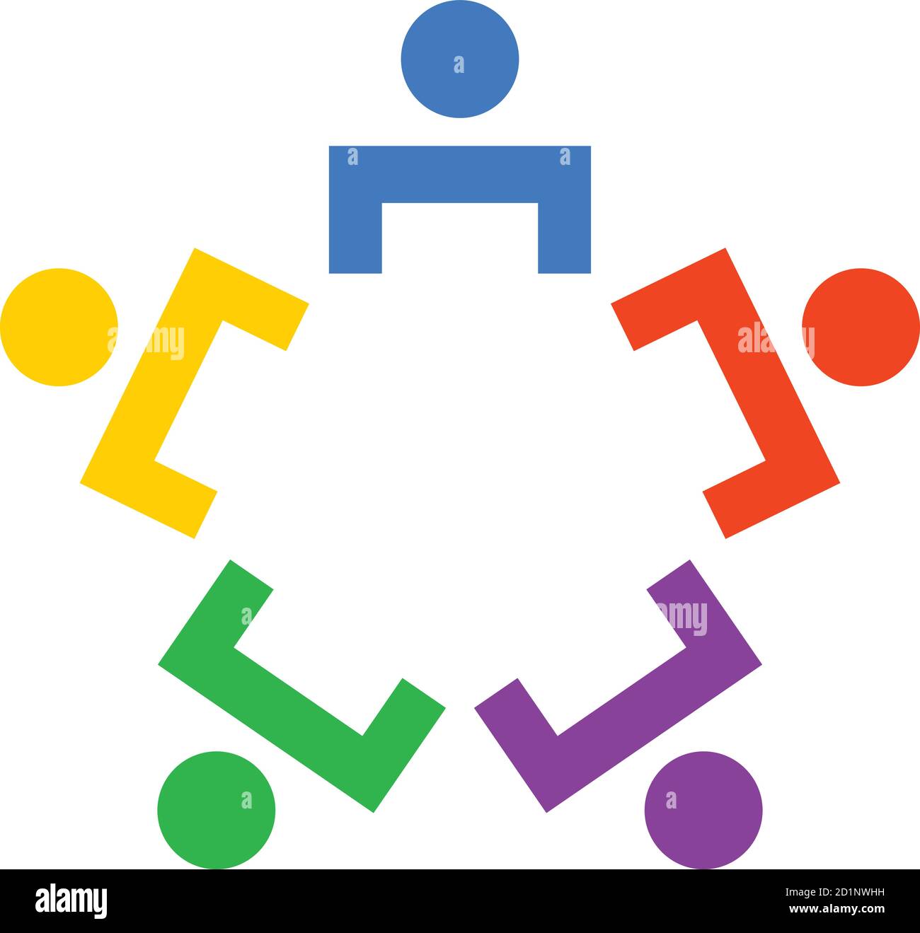 Teamwork people together, vector Stock Vector Image & Art - Alamy