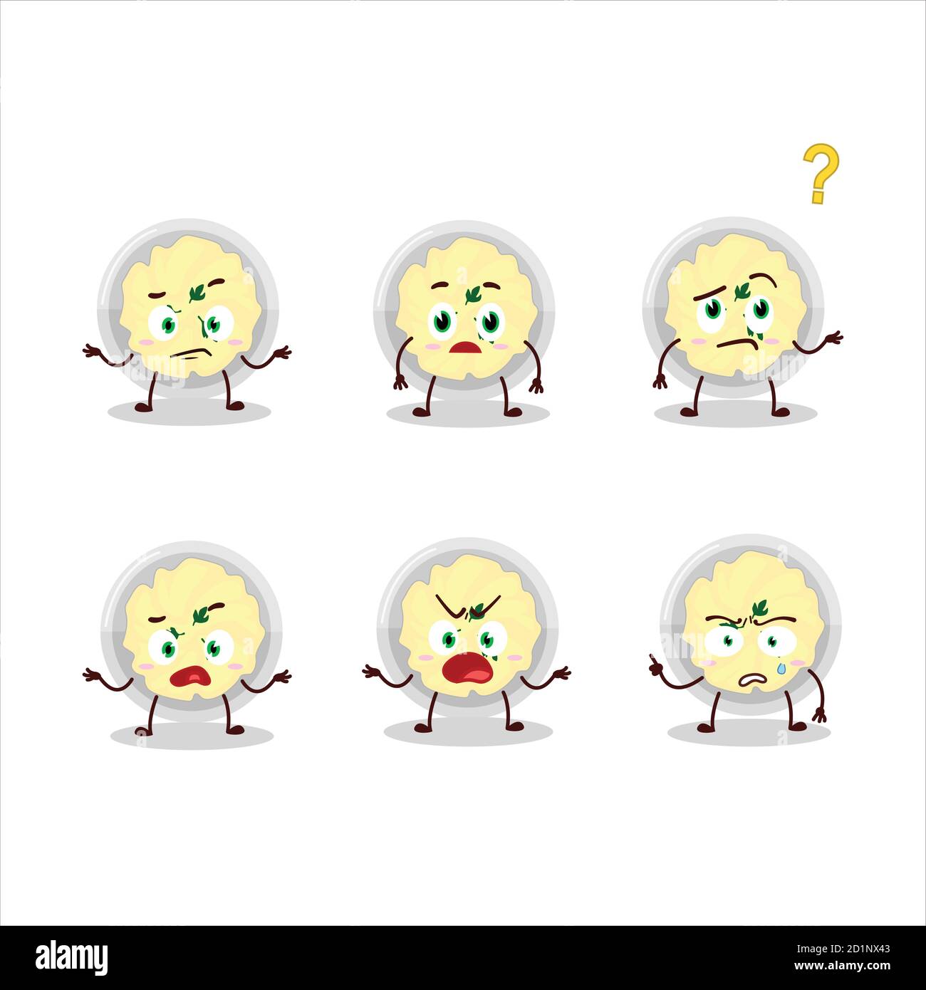 Cartoon character of mashed potatoes with what expression Stock Vector ...