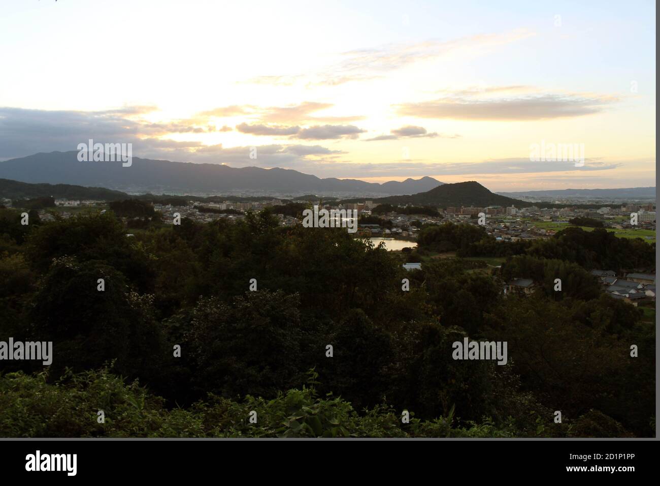 Overlooking Asuka town in Nara as seen from Amakashi no Oka Observatory ...