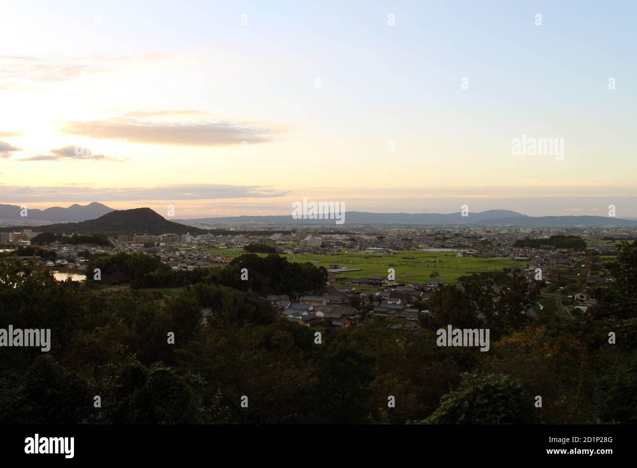 Overlooking Asuka town in Nara as seen from Amakashi no Oka Observatory ...
