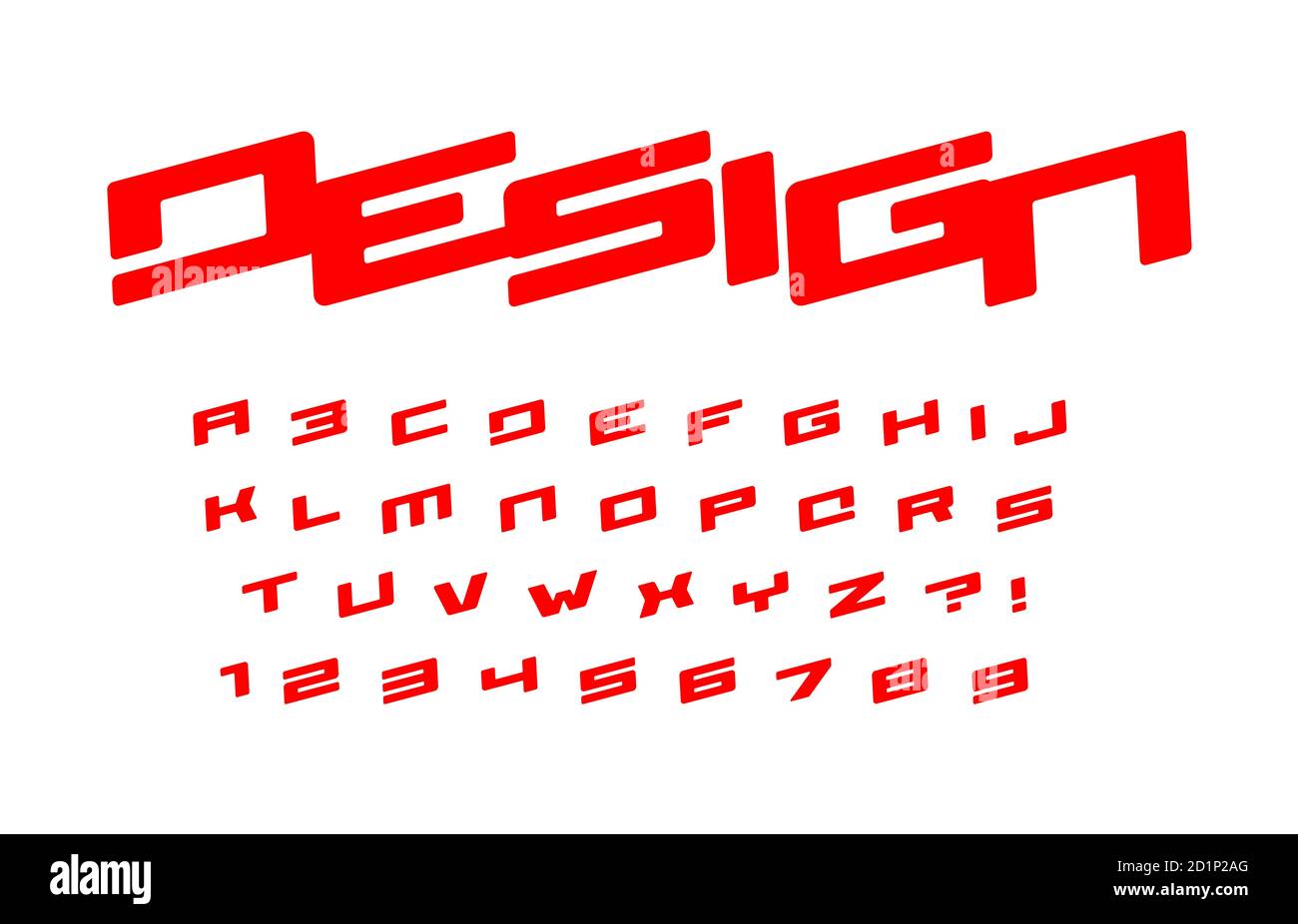 Bold geometric style alphabet for auto race modern logo, banner and ...