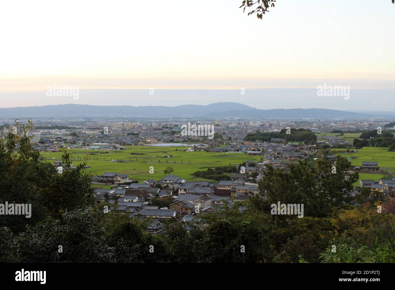 Asuka town neighborhood as seen from Amakashi no Oka Observatory during ...