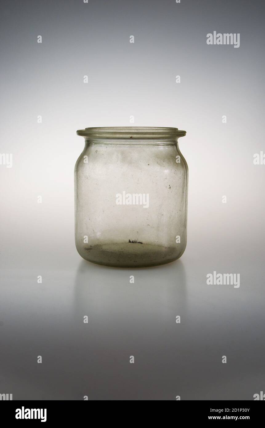 Dirty dusty jar isolated Stock Photo - Alamy
