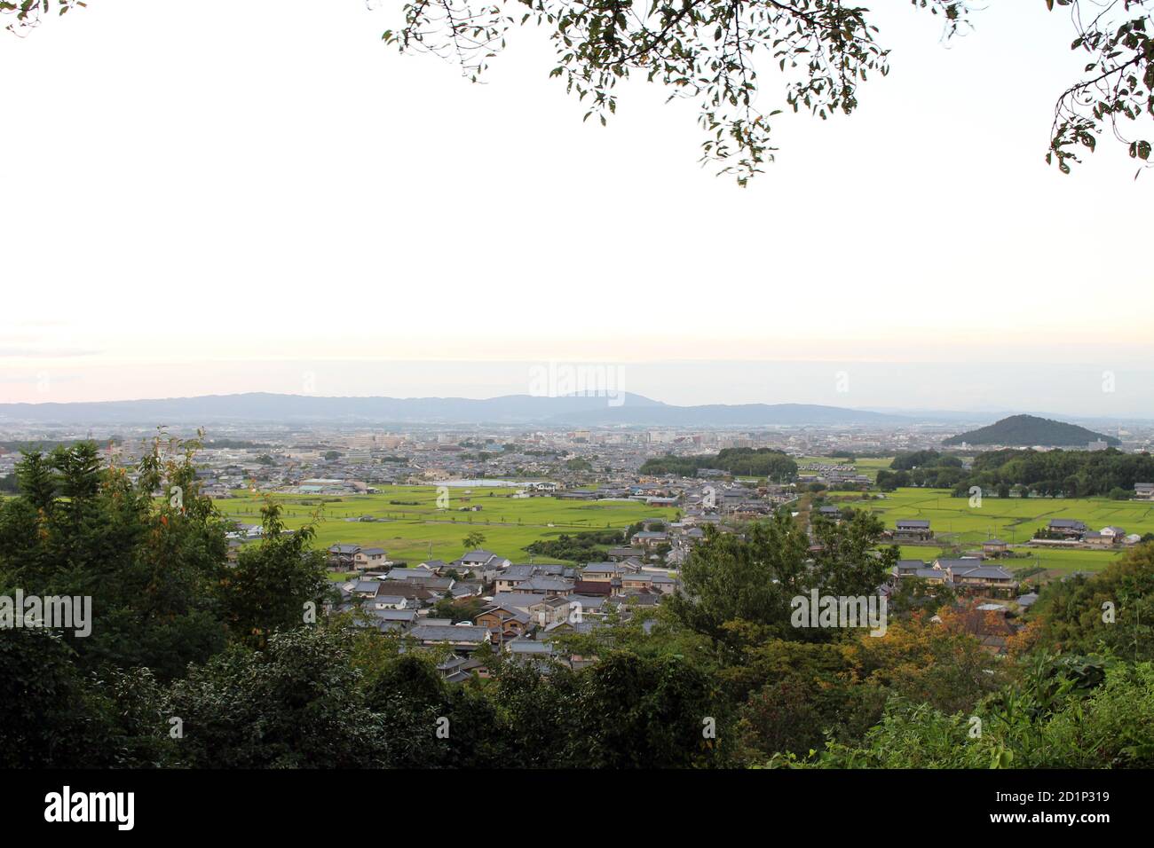 Asuka town neighborhood as seen from Amakashi no Oka Observatory during ...