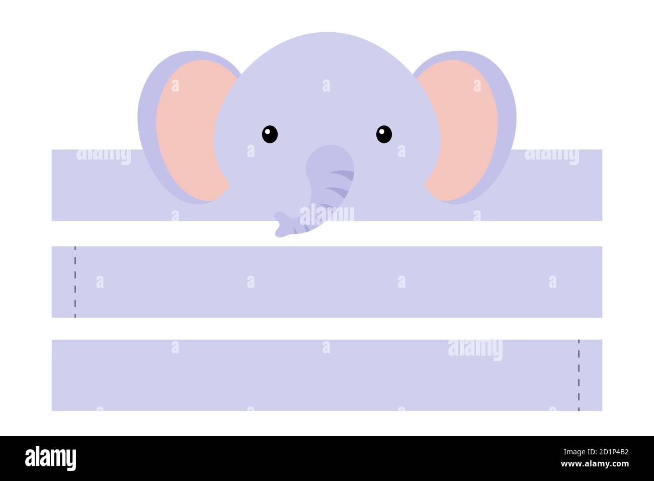 Printable elephant paper hat. Party crown die cut template for birthday ...