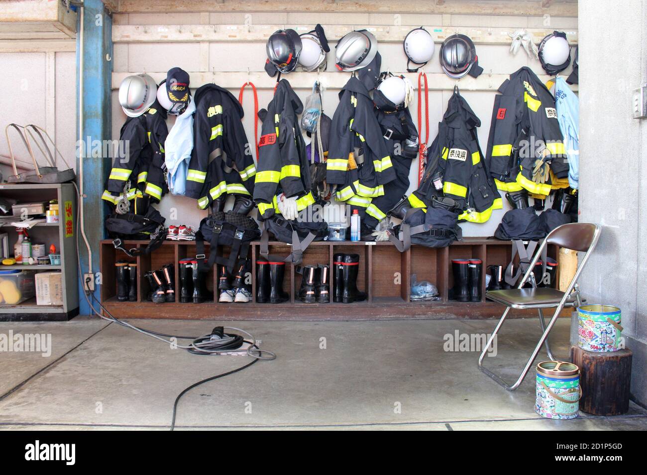 Apparel of Japanese firefighters in Sakurai, from helmets to jackets ...