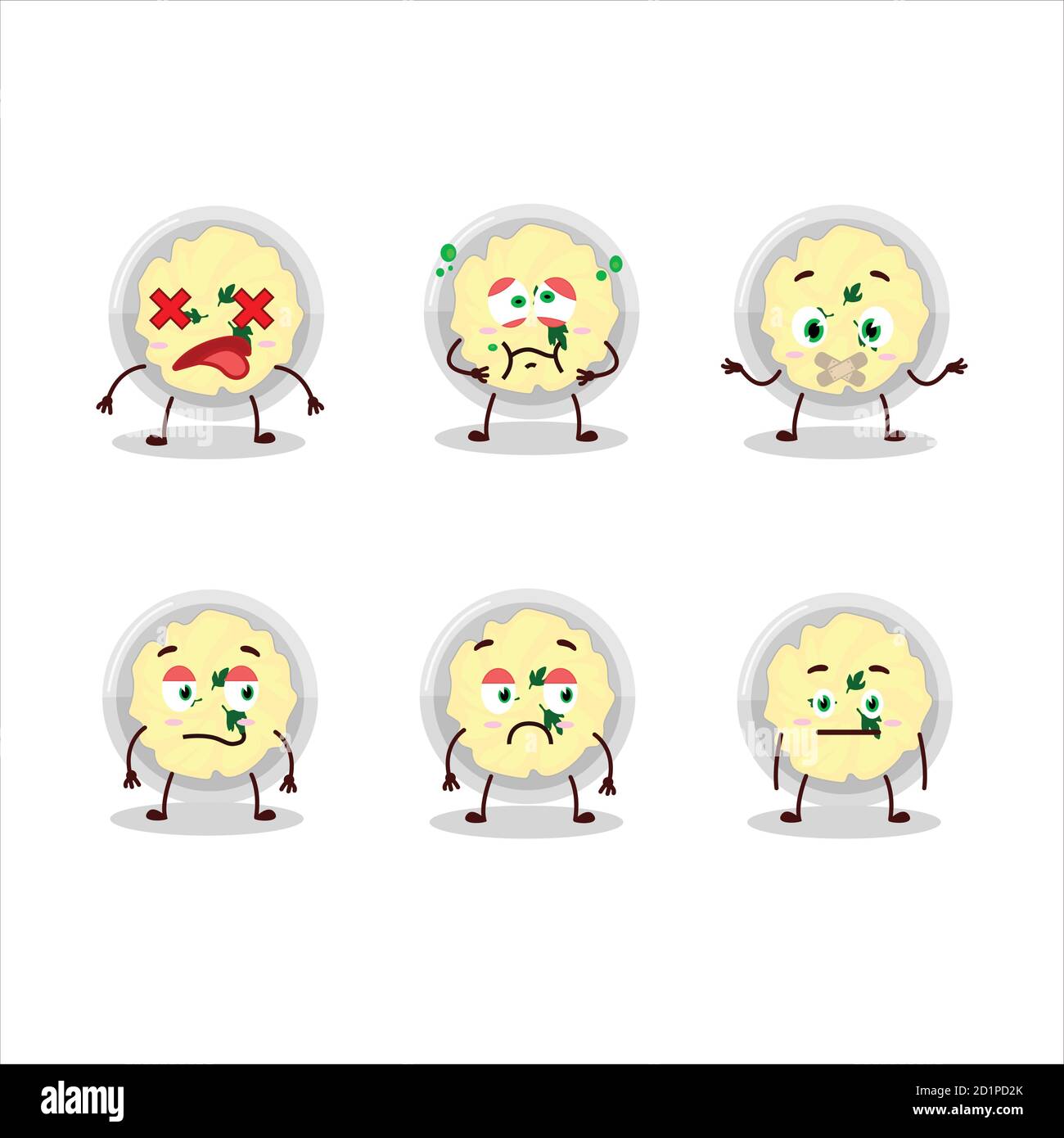 Mashed potatoes cartoon character with nope expression Stock Vector ...