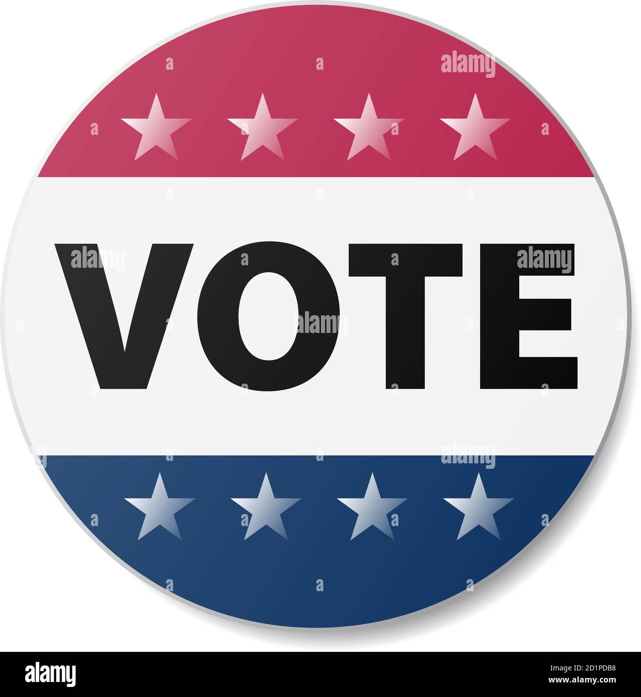 red and blue VOTE sticker or sign isolated on white vector illustration ...