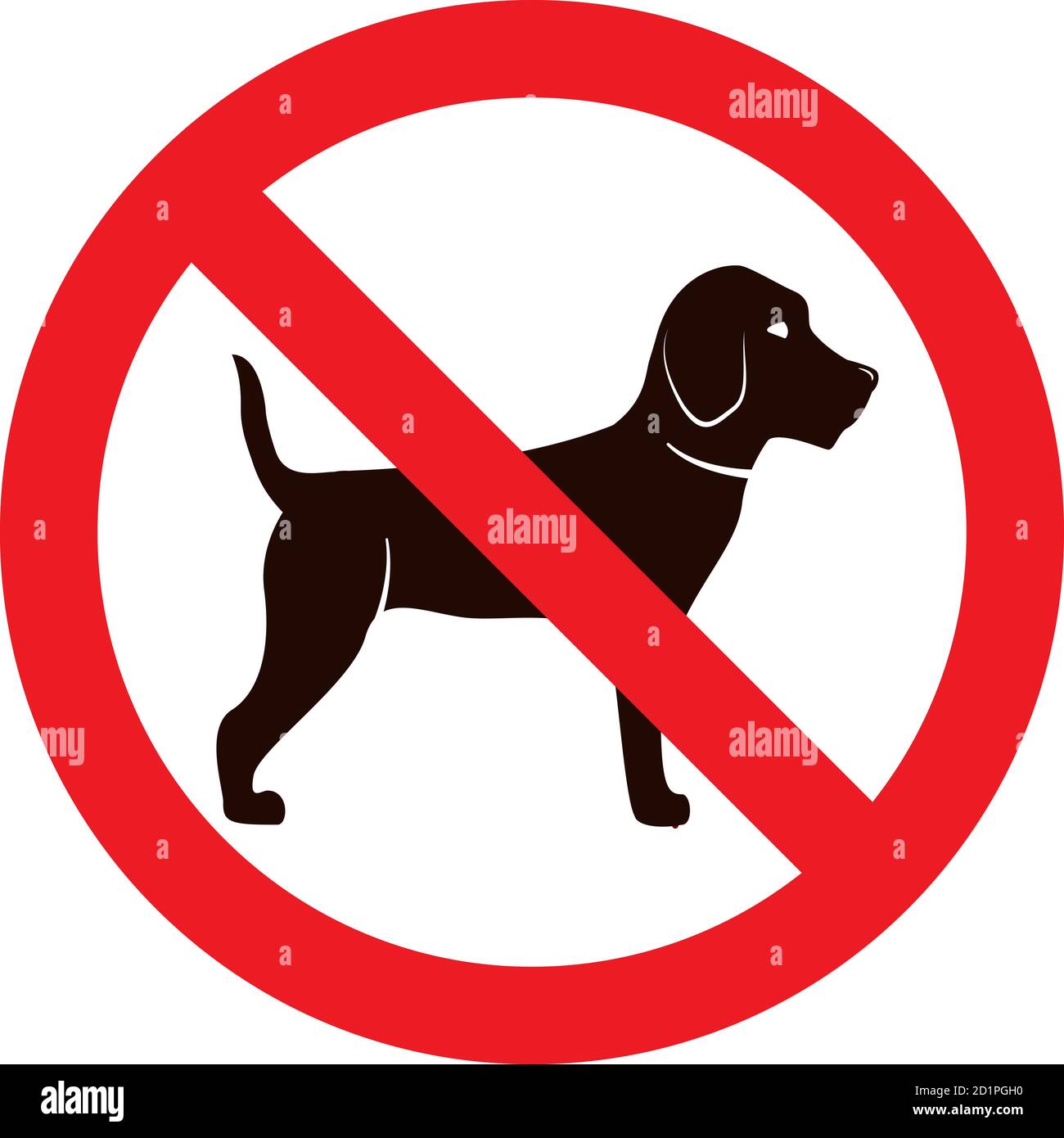 No dog sign.Pet animal beagle.Cartoon character silhouette Stock Vector ...