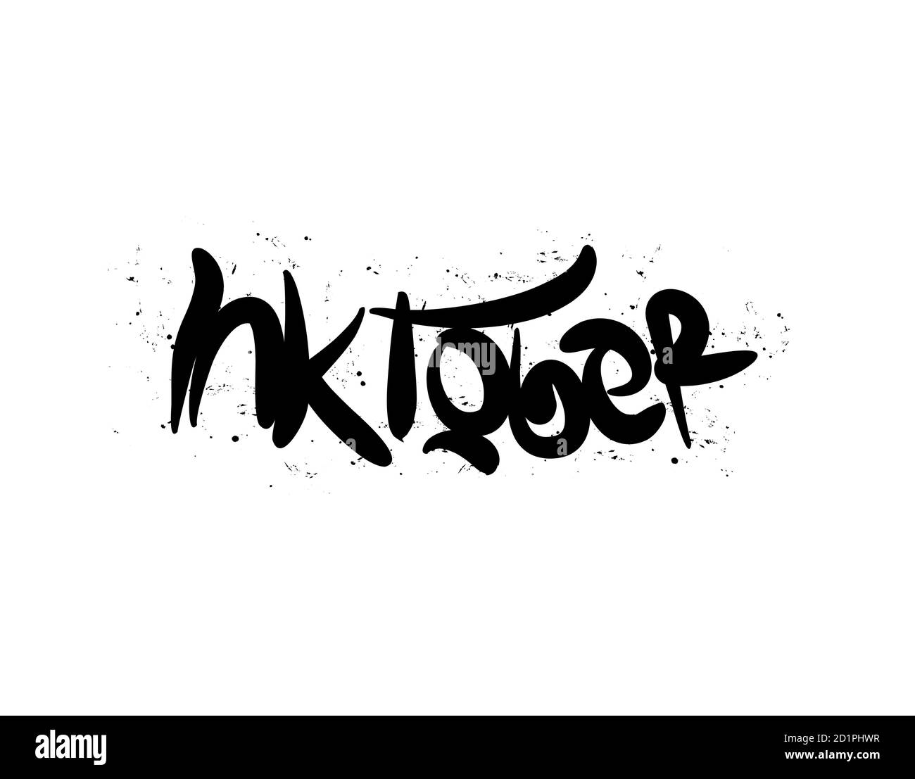 Inktober Lettering Text on white background in vector illustration ...