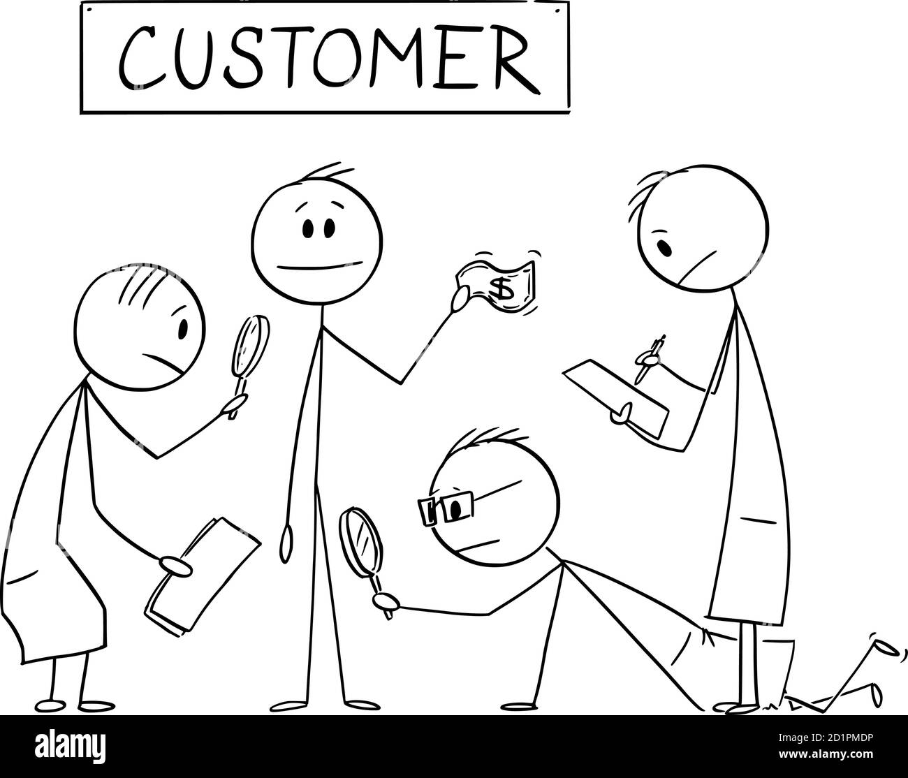 Vector cartoon stick figure drawing conceptual illustration of ...