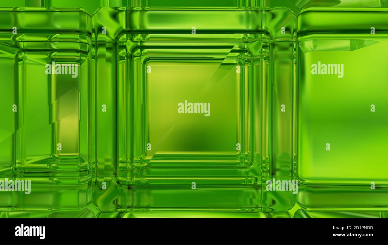 3d concept design, abstract green geometric background, architectural ...
