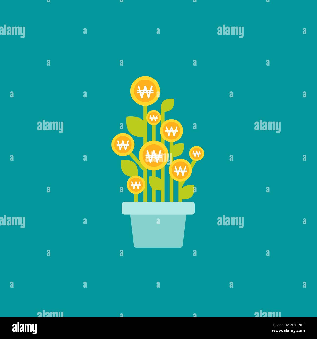 Korean coins Stock Vector Images - Alamy