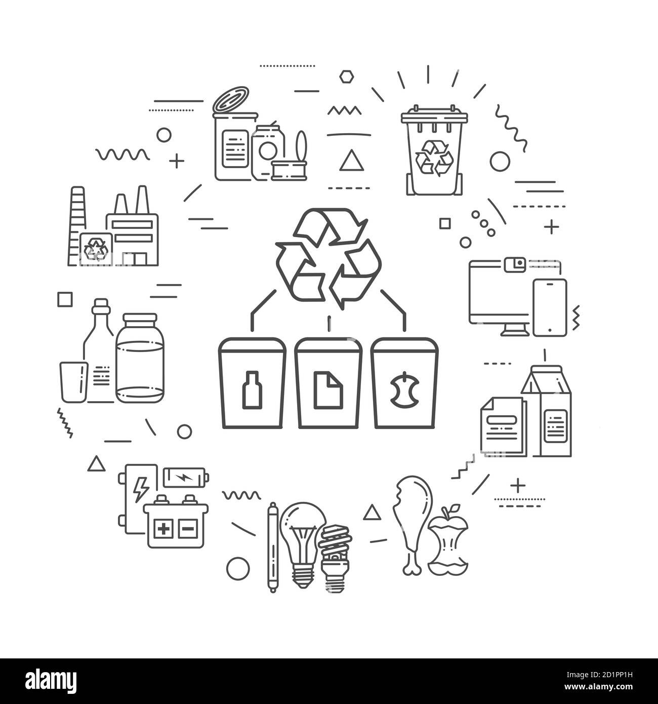 Recycling web banner. Garbage sorting. Zero waste lifestyle. Eco ...