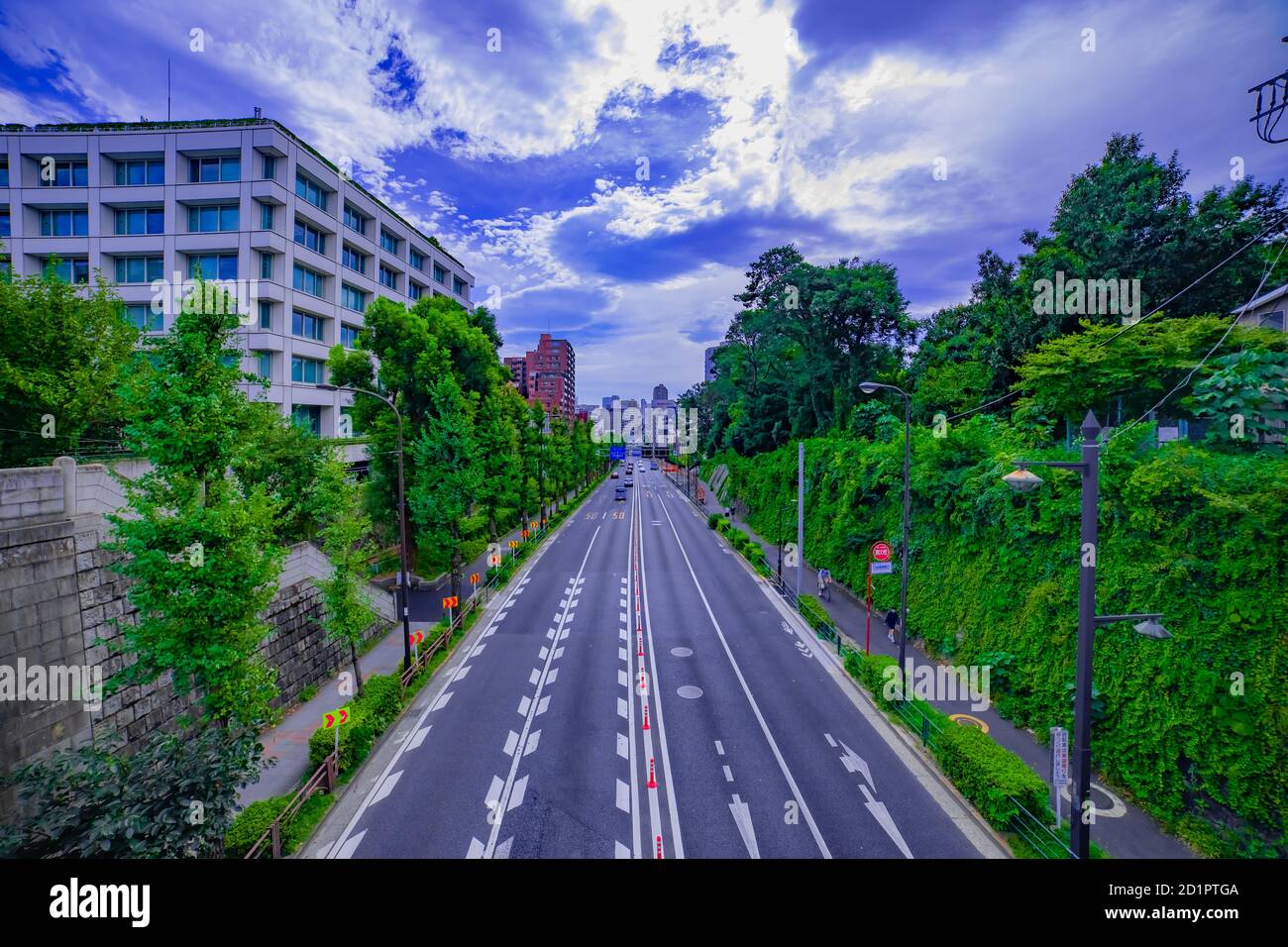 A cityscape at the urban street in Tokyo daytime wide shot Stock Photo ...