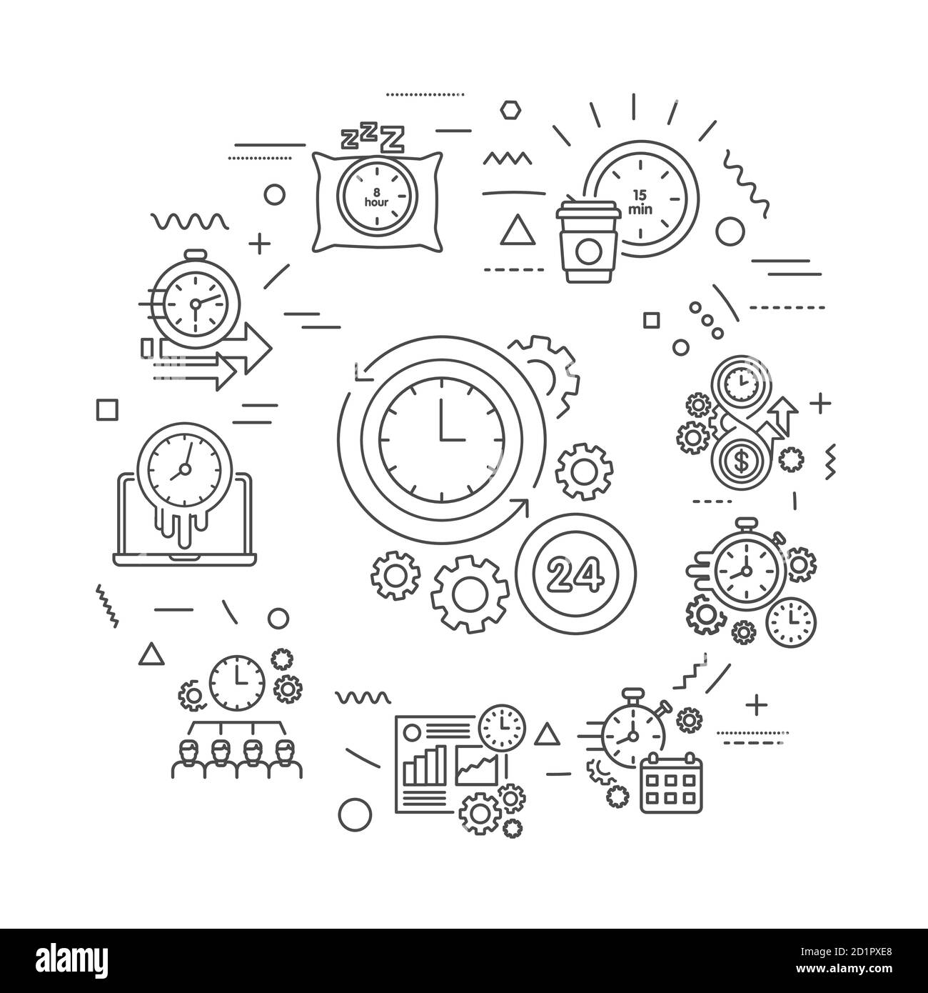 Time management web banner. Planning and control of working and ...