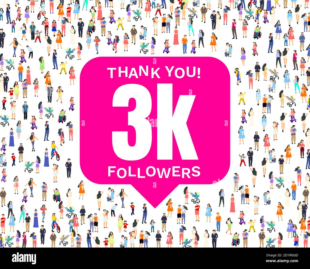 Thank you followers peoples, 3k online social group, happy banner ...