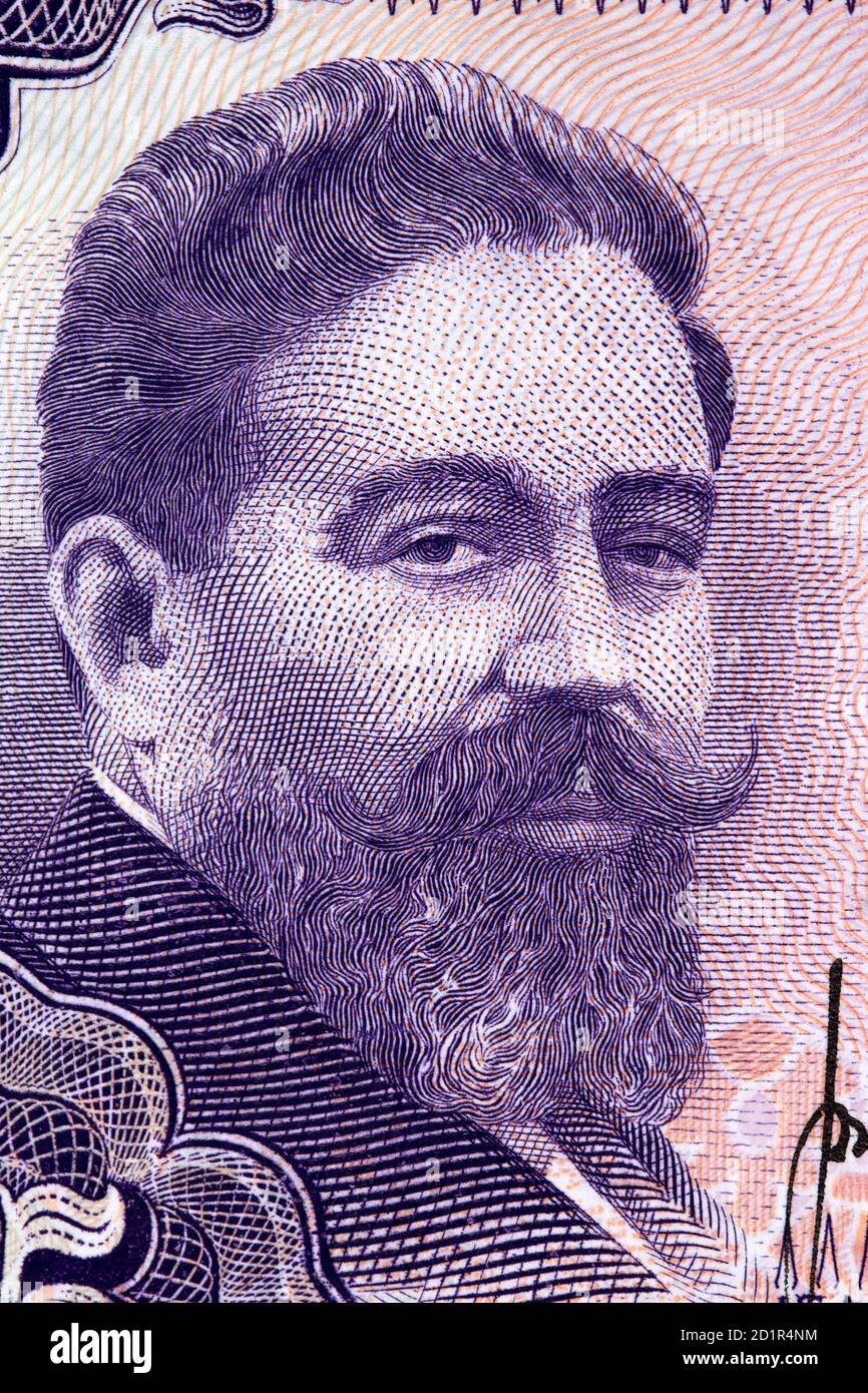 Isaac Albeniz a portrait from old Spanish money Stock Photo - Alamy
