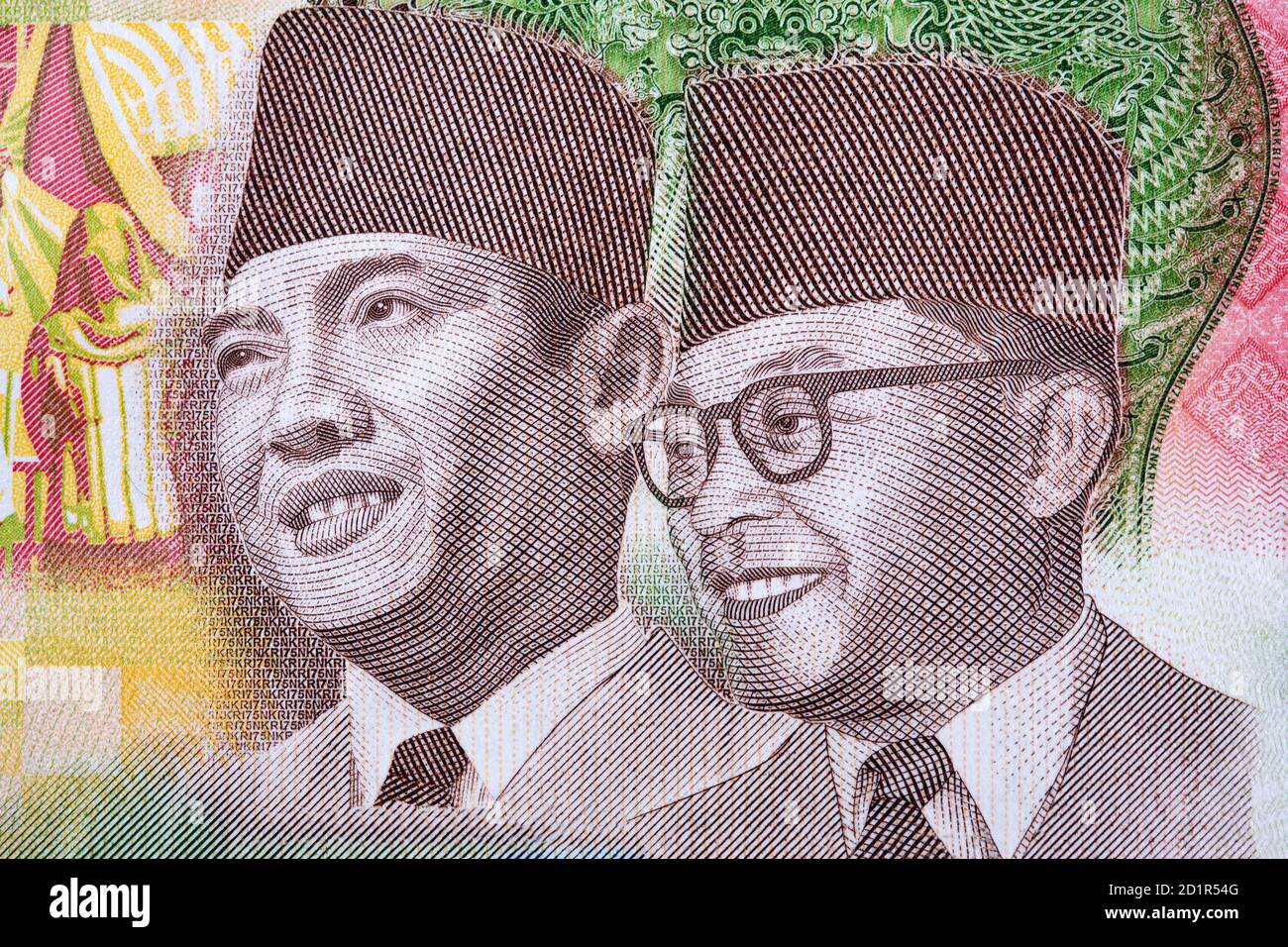 Mohammad Hatta and Sukarno a portraits from Indonesian money Stock ...